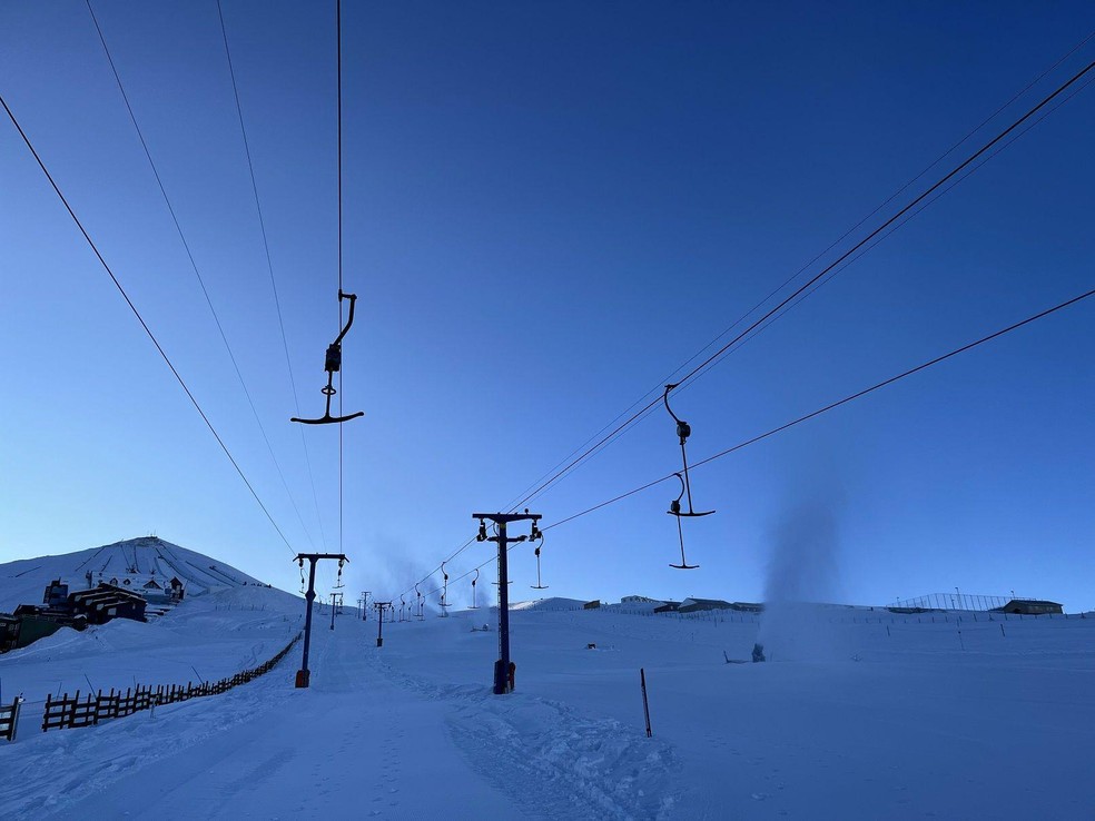 O uso de neve artificial em estações de esqui no Chile diante de ...