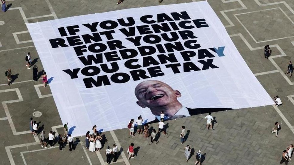 Os protestos que 'expulsaram' casamento de Jeff Bezos do centro de Veneza
