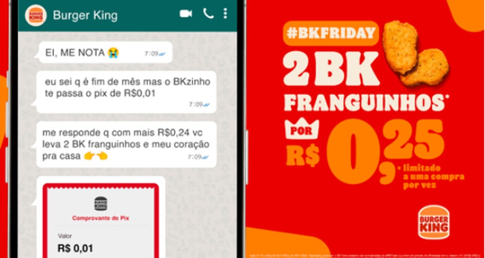 Burger King manda Pix de R$ 0,01 para anunciar promoção de Black Friday ...