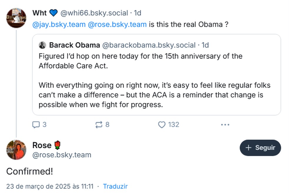 Barack Obama cria perfil na rede social Bluesky